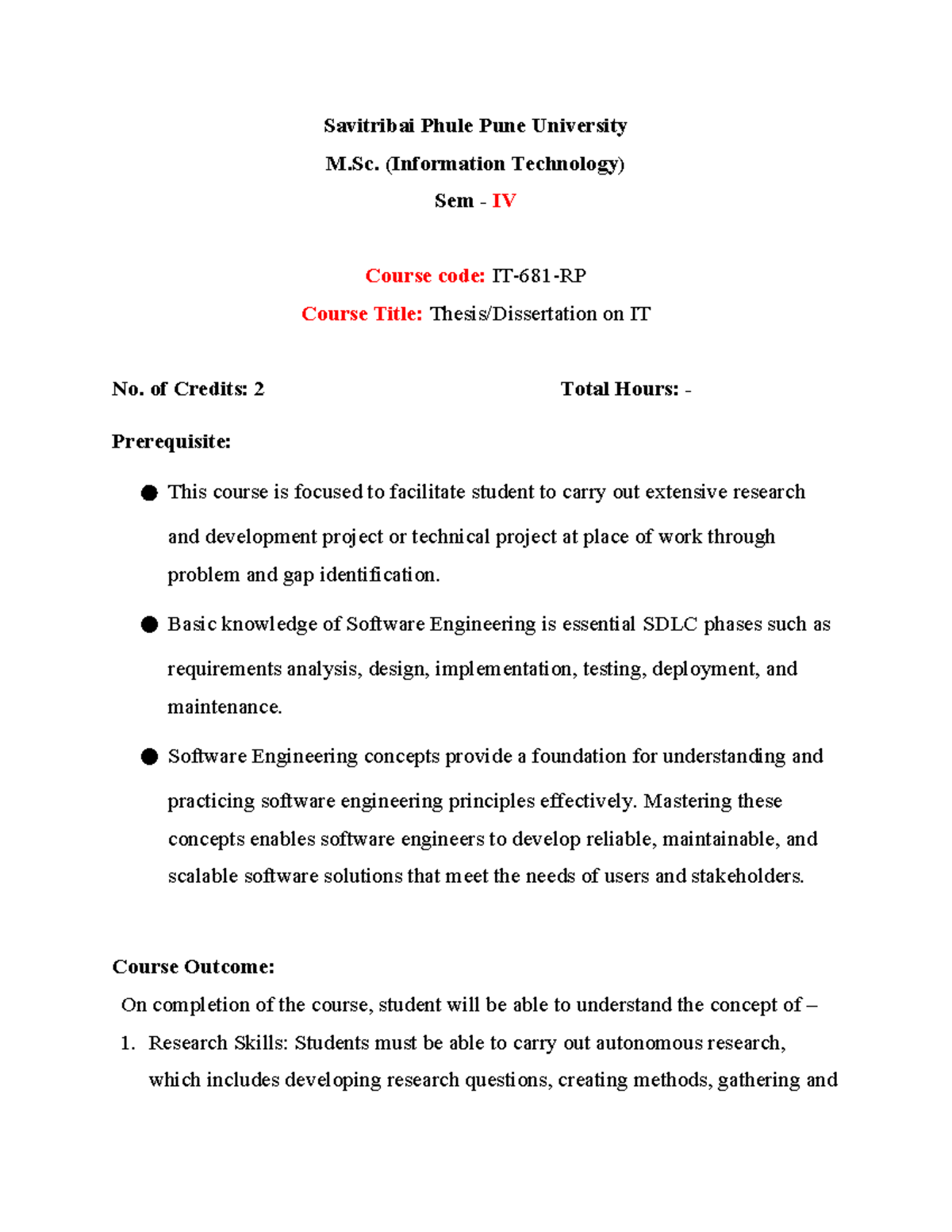 MSc IT Syllabus 20th Feb 2024 - Savitribai Phule Pune University M ...