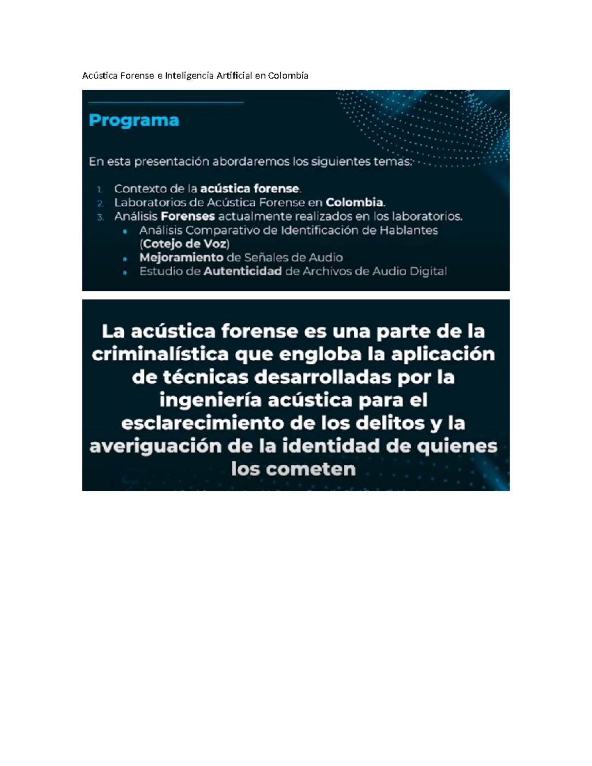 Acústica Forense e Inteligencia Artificial en Colombia - Criminología ...