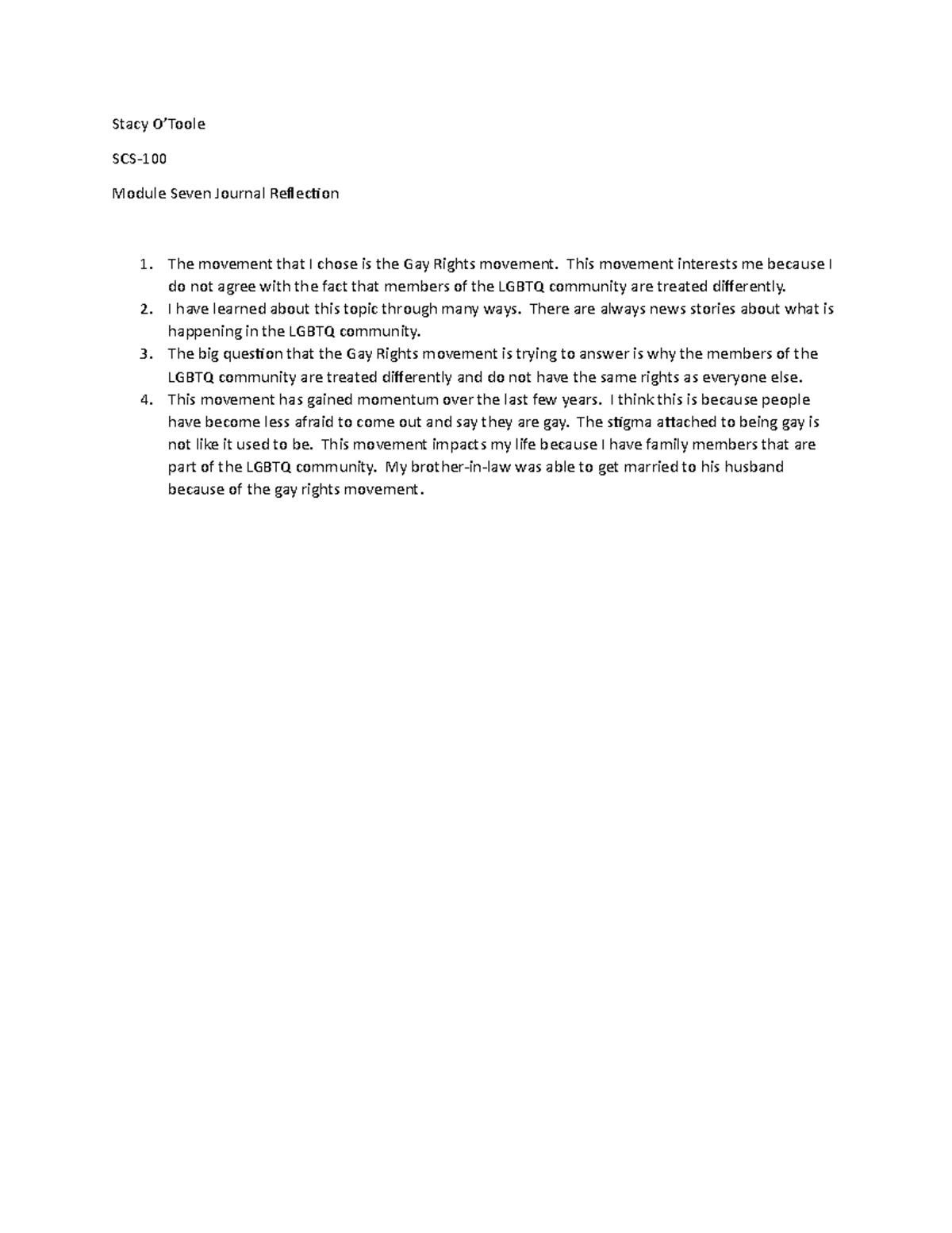 Module Seven Reflection - Stacy O’Toole SCS- Module Seven Journal ...
