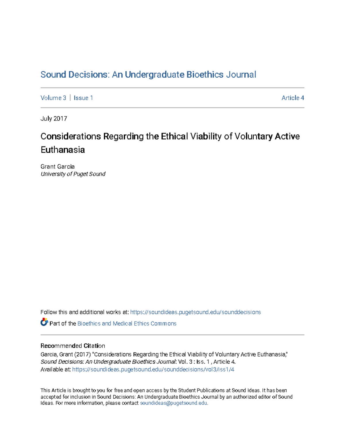 The Ethical Viability of Voluntary Active Euthanasia - Sound Decisions ...