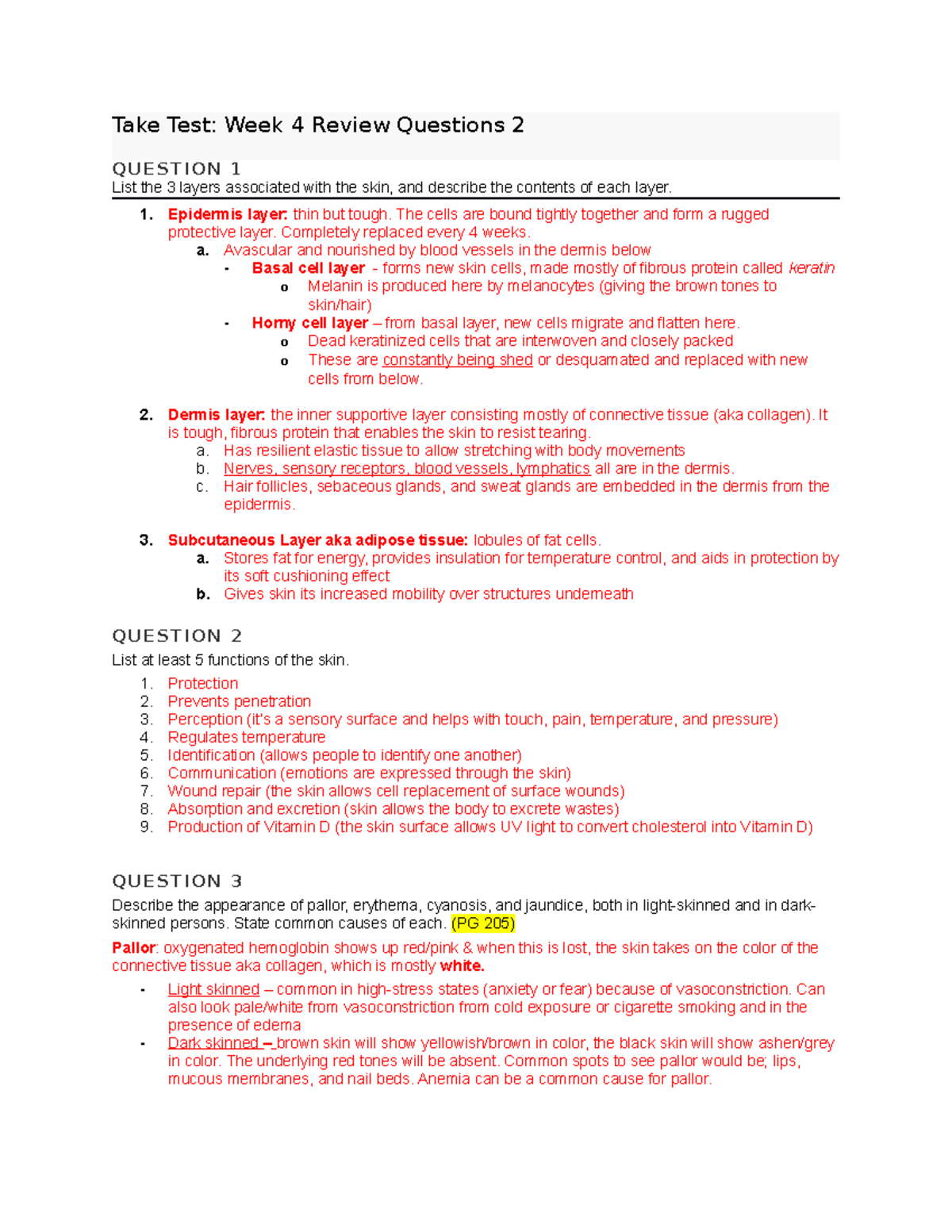 Week 4 review questions - Take Test: Week 4 Review Questions 2 Q U E S ...