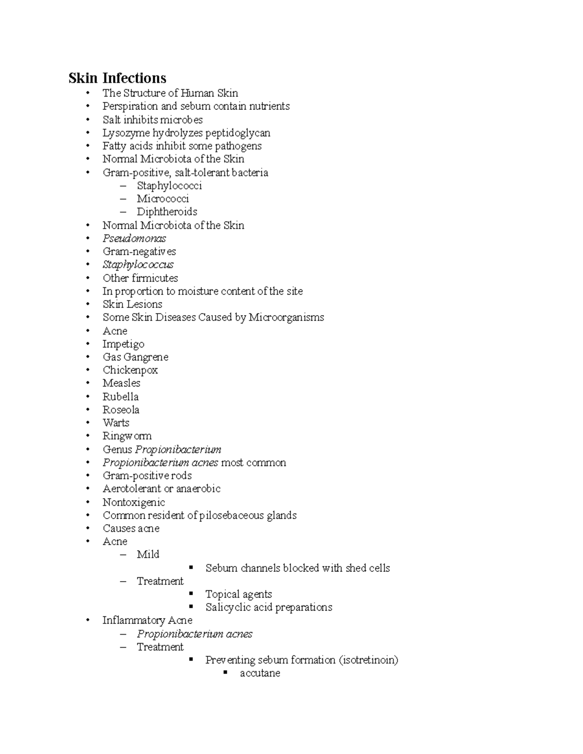Skin Infections - Lecture note Microbiology Mr. Blackburns - Skin ...