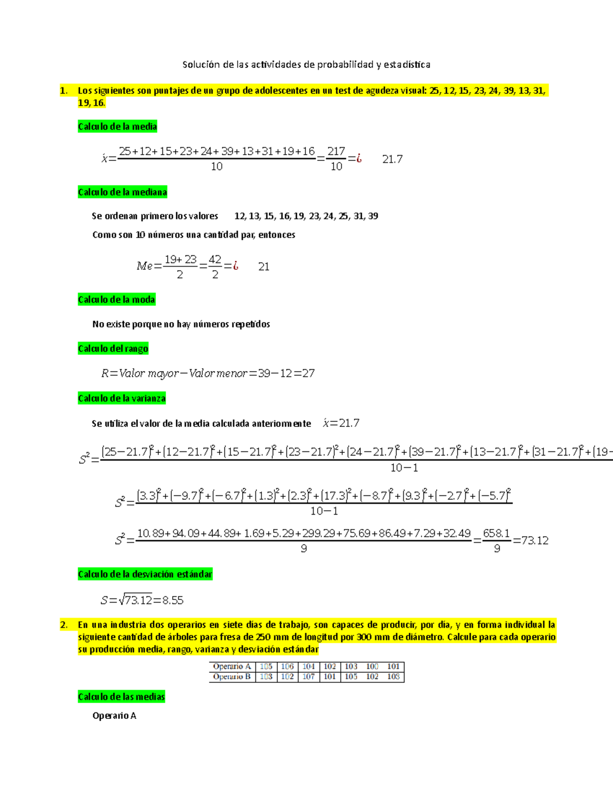 Media mediana y moda - Apuntes 1 - Solución de las actividades de ...