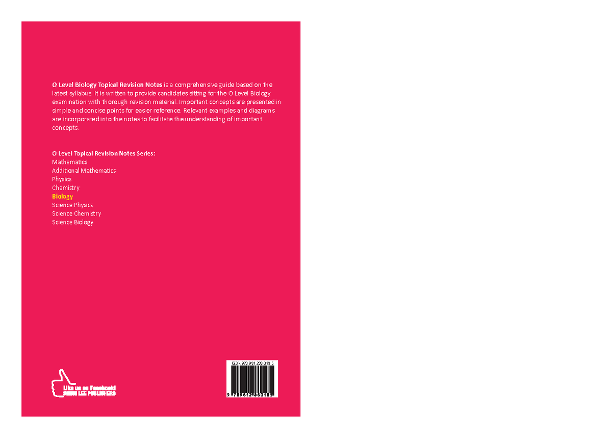 140 - hello - O Level Biology Topical Revision Notes is a comprehensive ...