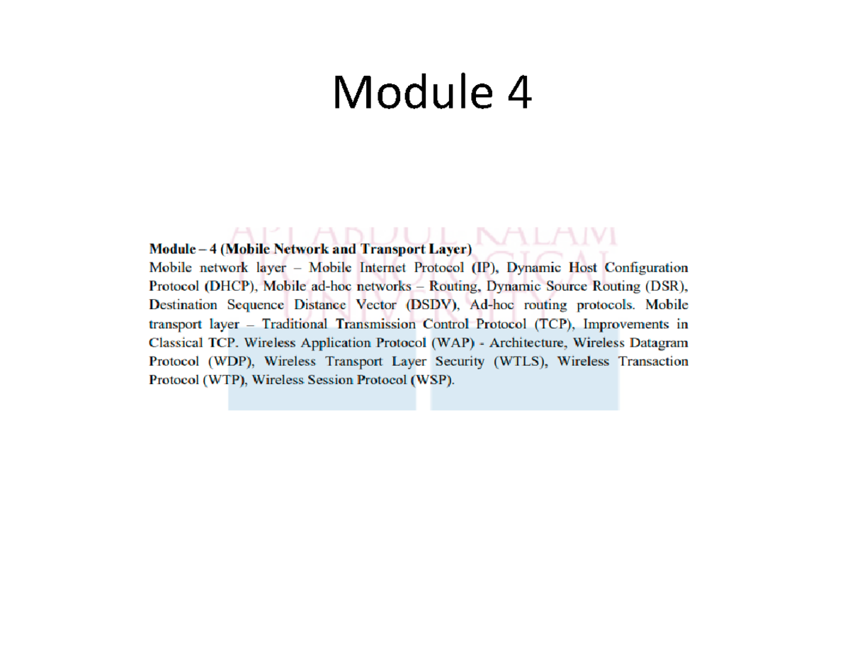 Module 4 Final - Summary Mobile Computing - Module Mobile IP ‘Mobile IP is a communication - Studocu