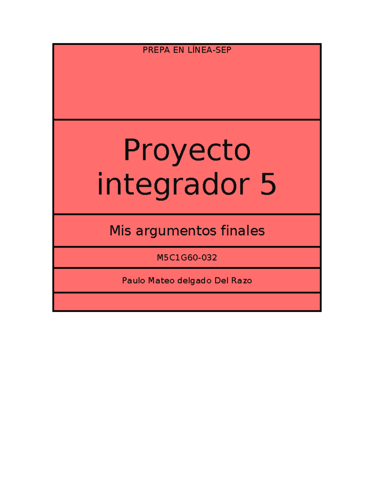 Proyecto integrador semana 4 modulo 5 - PREPA EN LÍNEA-SEP Proyecto ...