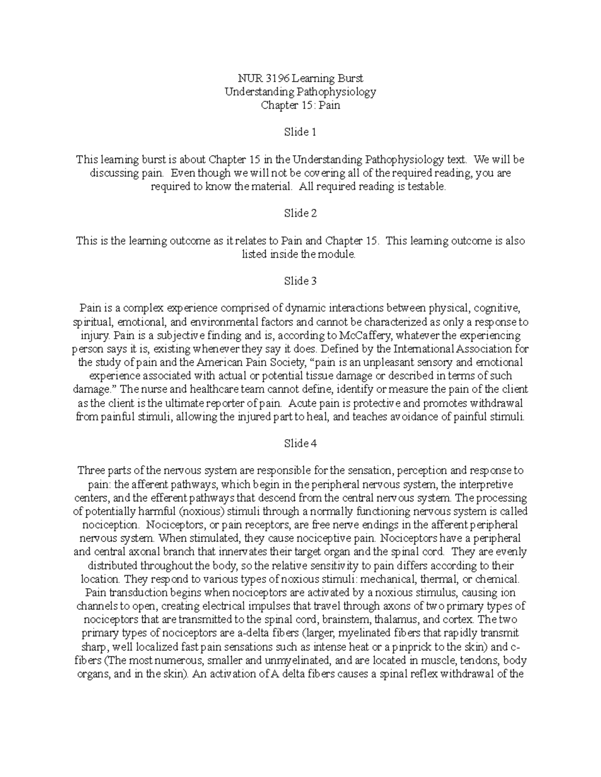 LB4 transcript - NUR 3196 Learning Burst Understanding Pathophysiology ...