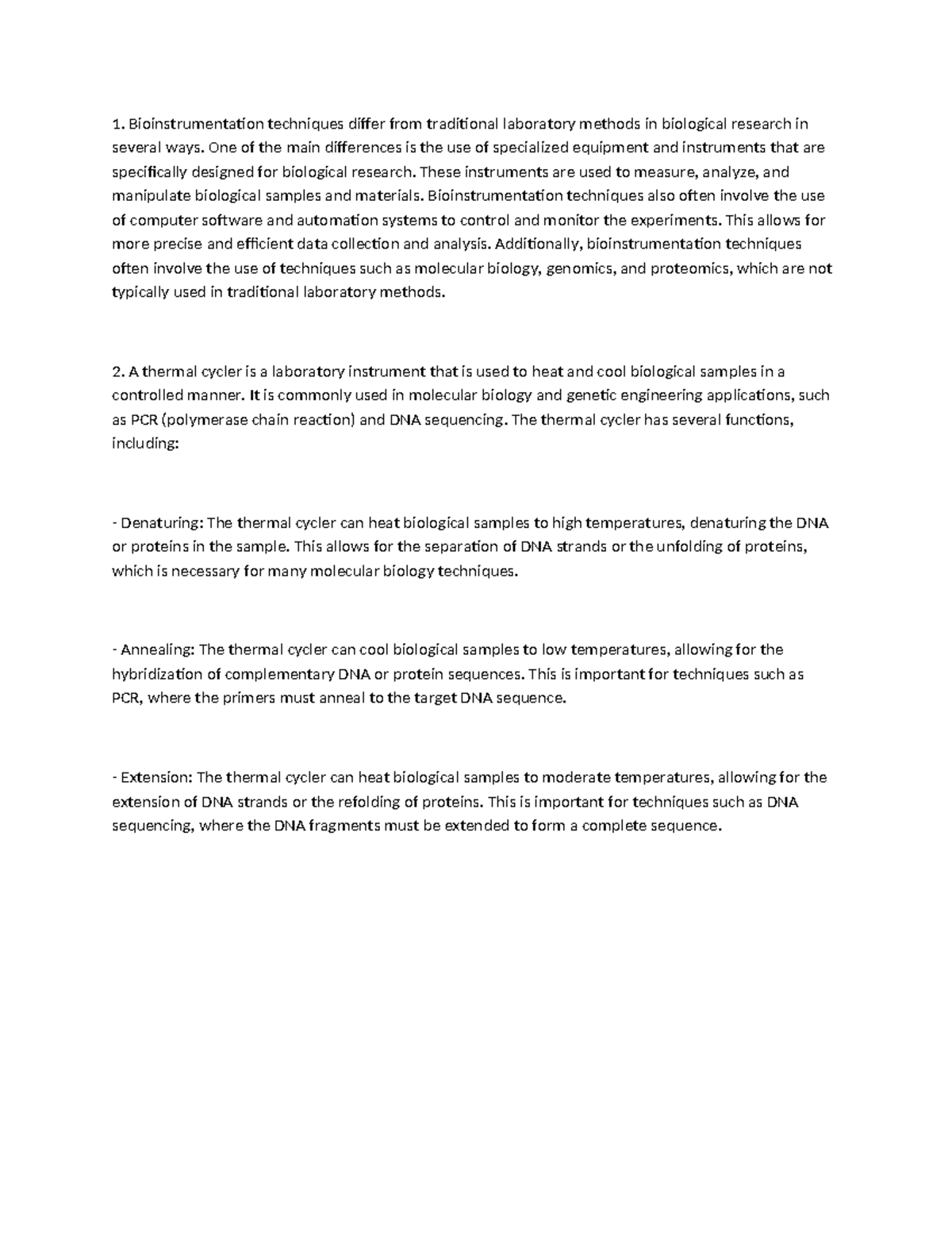 Mike Docs - Update notes - Bioinstrumentation techniques differ from ...