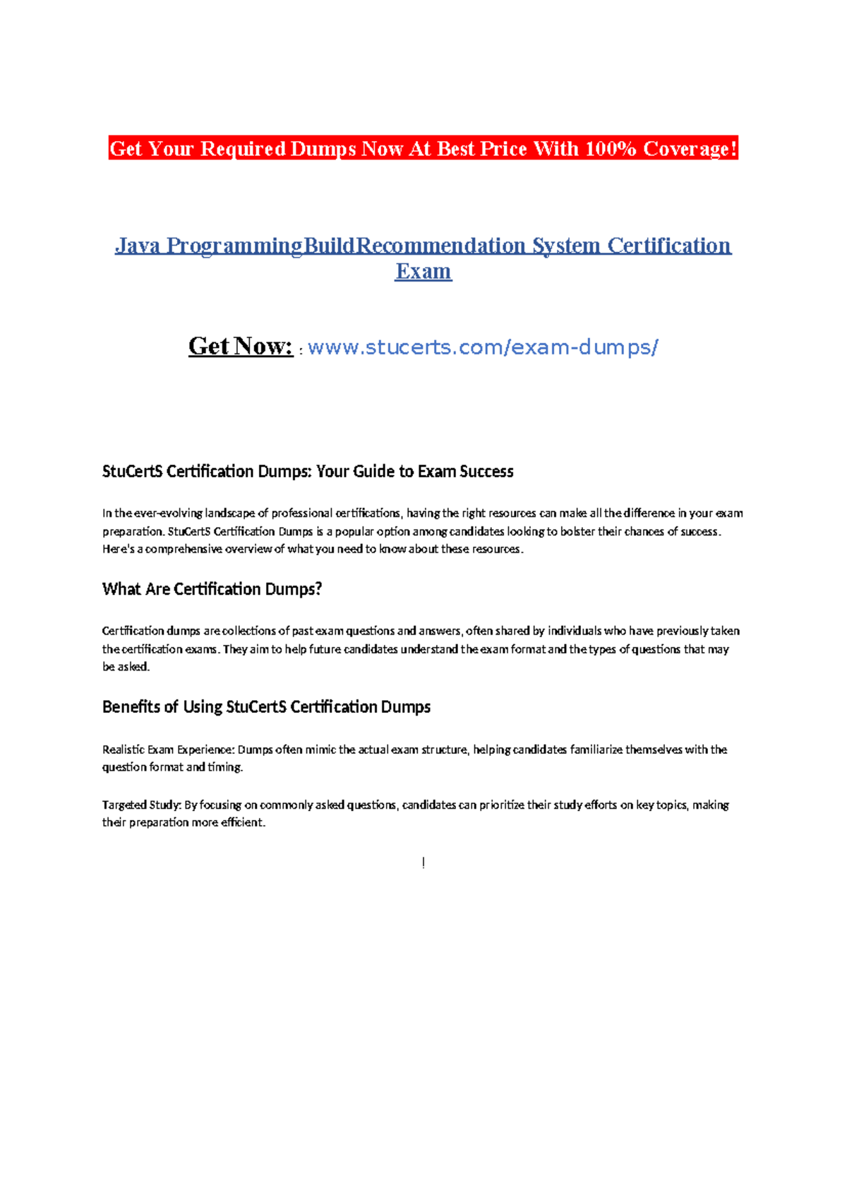 Java Programming Build Recommendation System Certification Exam - Get ... Java Programming Build Recommendation System Certification Exam - Get ...