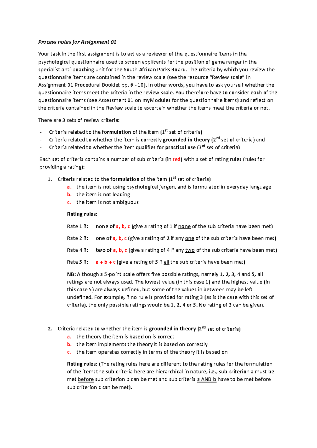 Process notes Assignment 01 - Process notes for Assignment 01 Your task ...