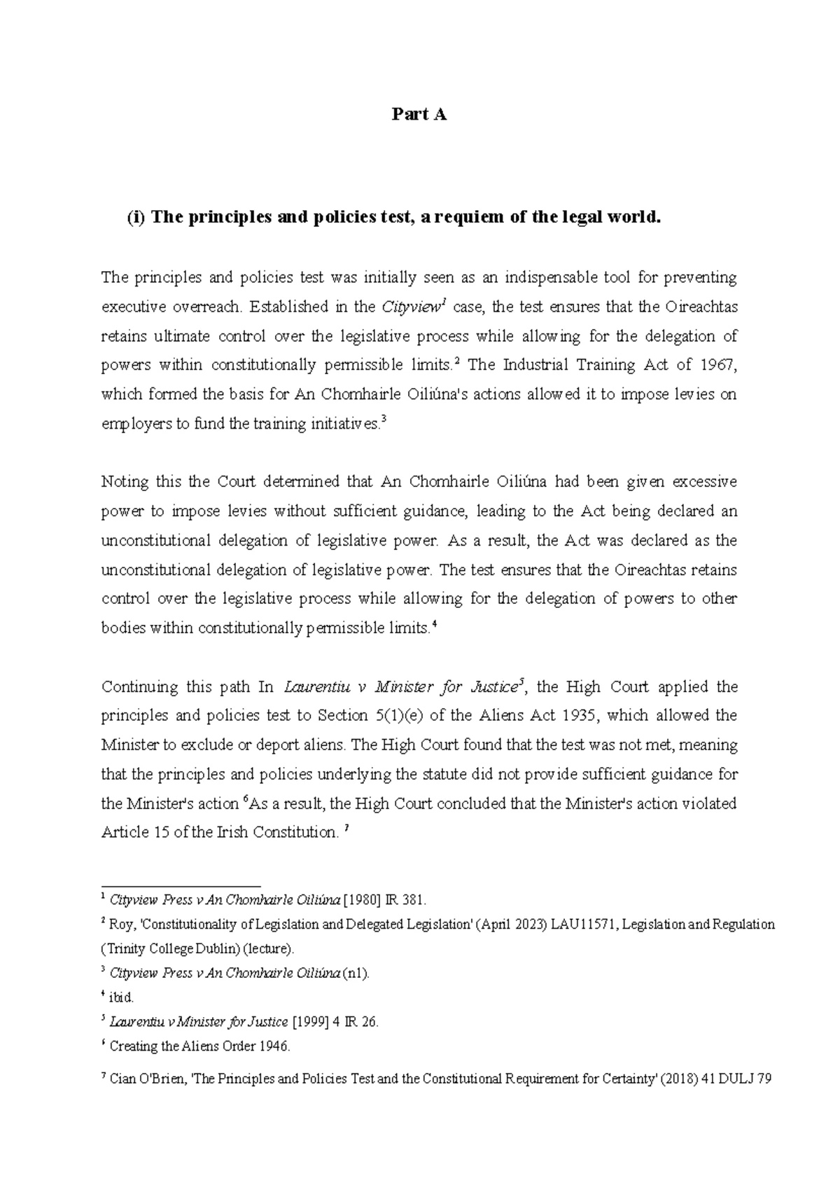 Leg Reg Final Assignment copy - Question 1- Quintavalle Case Background ...