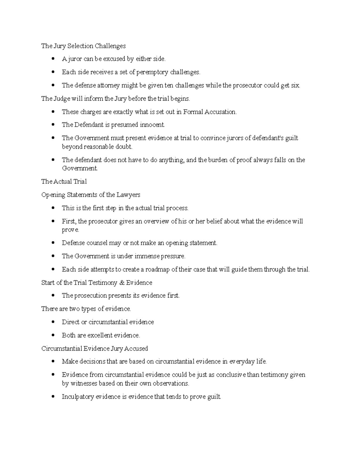 Criminal Justice Notes JURY Trial Police Process AND DUE Process Notes ...