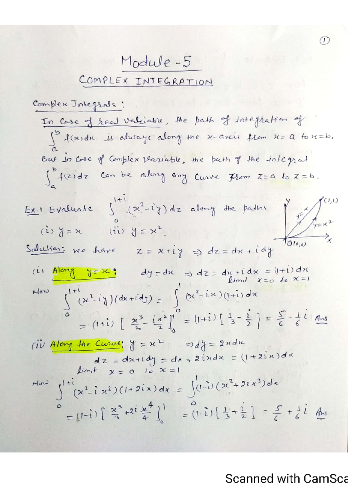 Complex Variable - Integration - 1 Module 5 COMPLEX INTEGRATION Complex ...