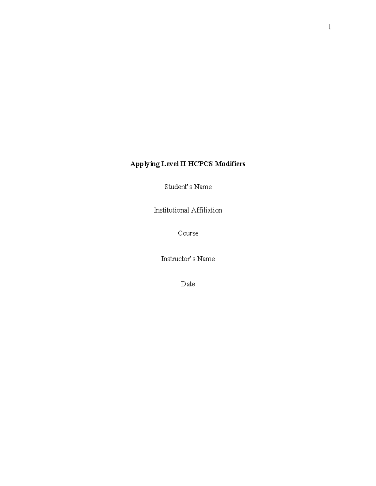 Applying Level II Hcpcs Modifiers - Applying Level II HCPCS Modifiers ...