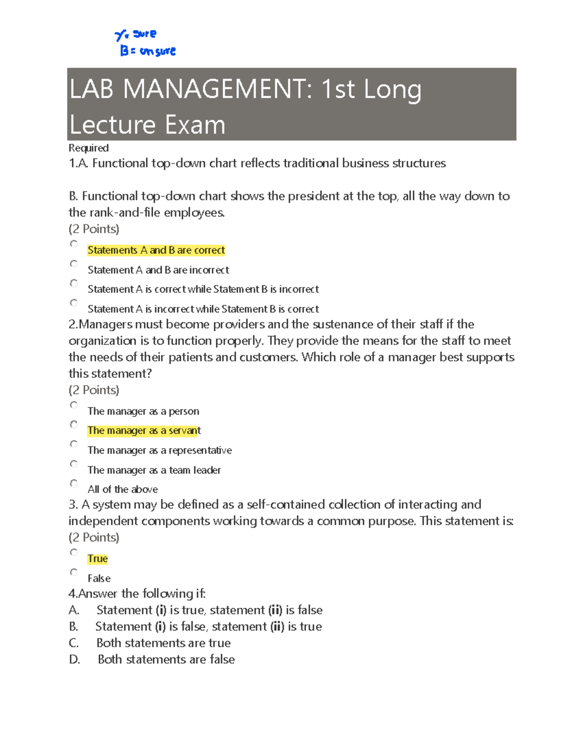 LAB- Management 1 merged - LAB MANAGEMENT: 1st Long Lecture Exam ...