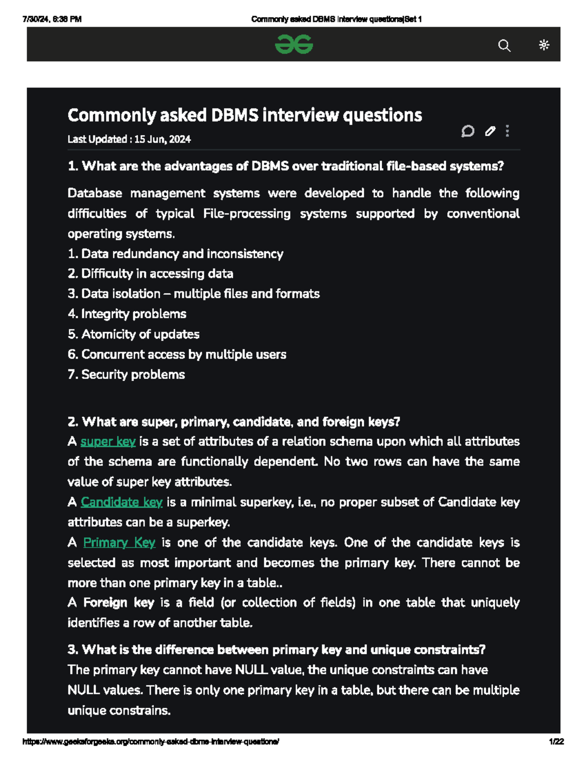 Dbms interview question - 6:38 PM Commonly asked DBMS interview 1 Q Commonly asked DBMS ...