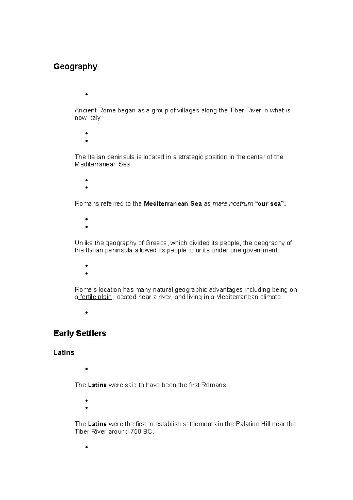 ROME Compelete Concept Notes - Geography Ancient Rome began as a group ...