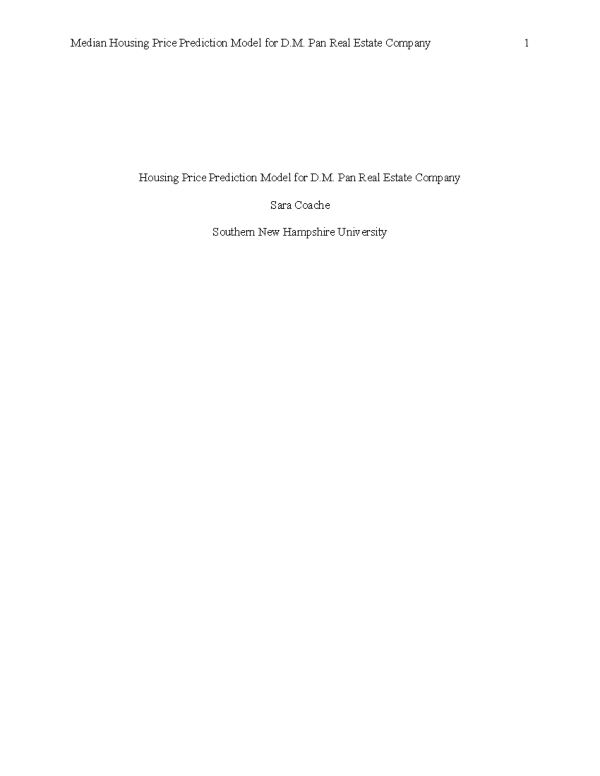 MAT 240 Module Three Assignment - Median Housing Price Prediction Model ...