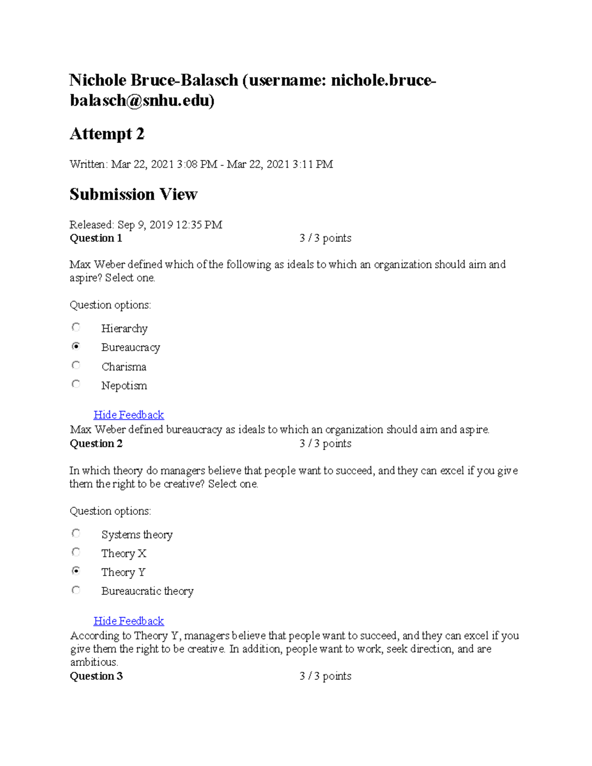 MGT 200 Quiz 4 - Quiz 4 - Nichole Bruce-Balasch (username: nichole ...