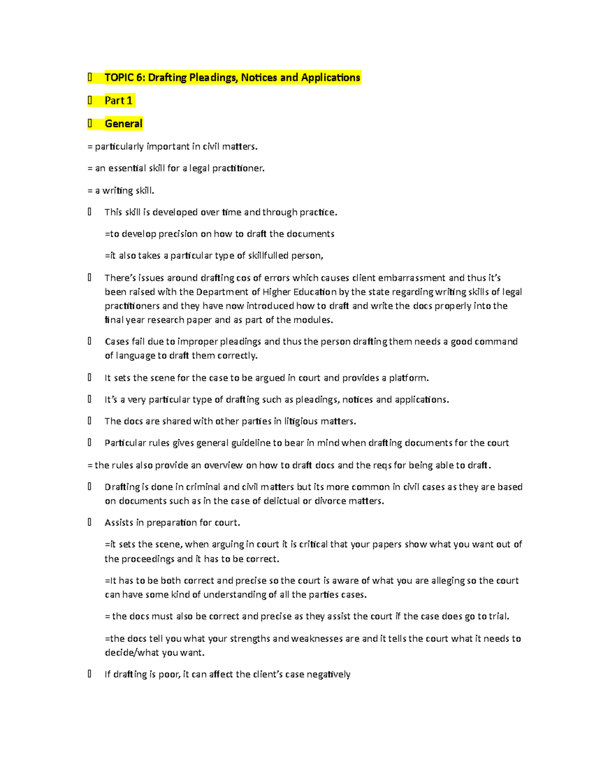 Topic 6 advocacy - Lecture notes 6 - ADV301 - UWC - Studocu