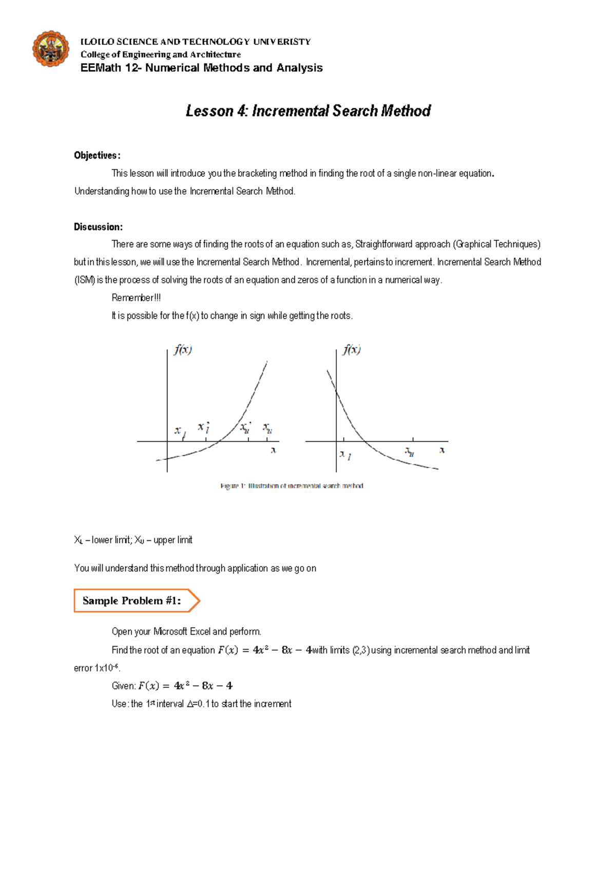 EEMath 12 Lesson 4 - Summary bs in electrical engineering - College of Engineering and ...
