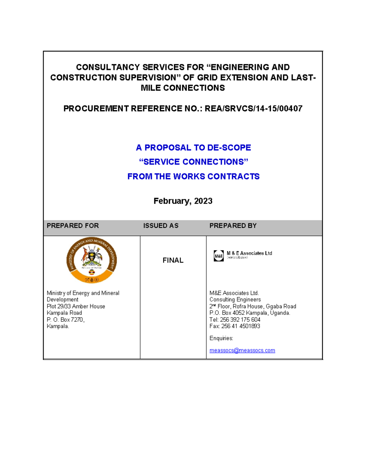 Descoping-Write Up Rev 03 - CONSULTANCY SERVICES FOR “ENGINEERING AND ...