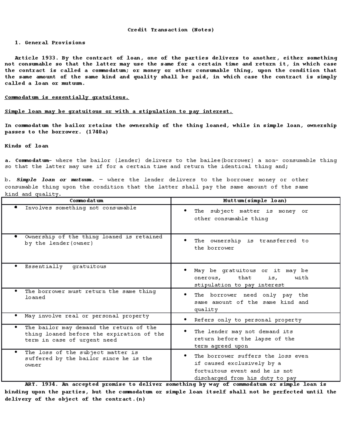Credit-Transaction-notes 2 - Credit Transaction (Notes) 1. General ...