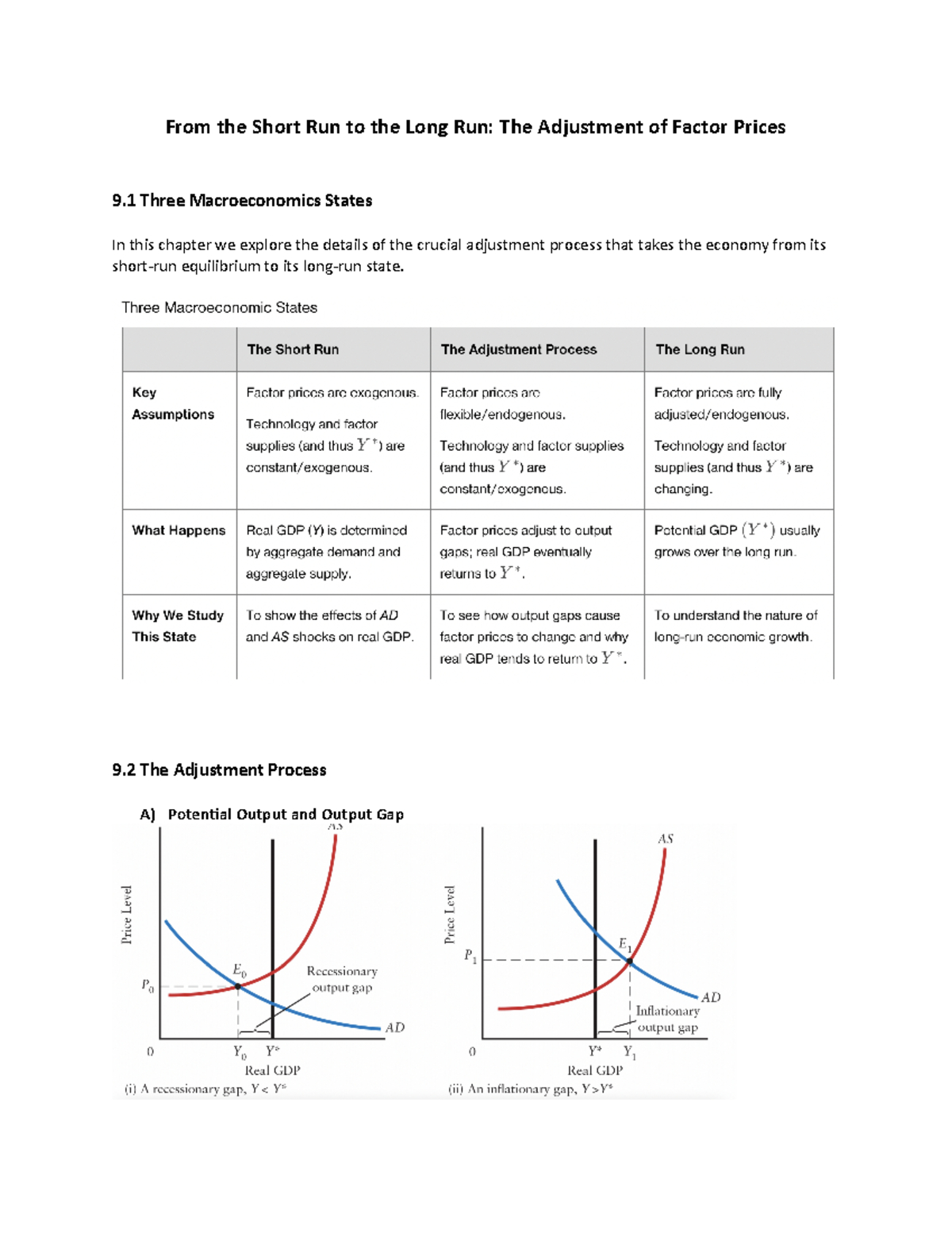 Chapter 9 - Econ 203 Great notes from the manuel - From the Short Run ...
