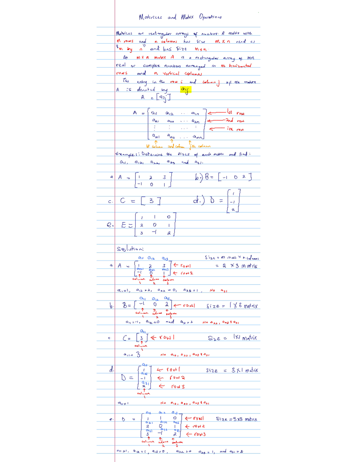Lecture 33(A) Matrices - MATH150 - Studocu