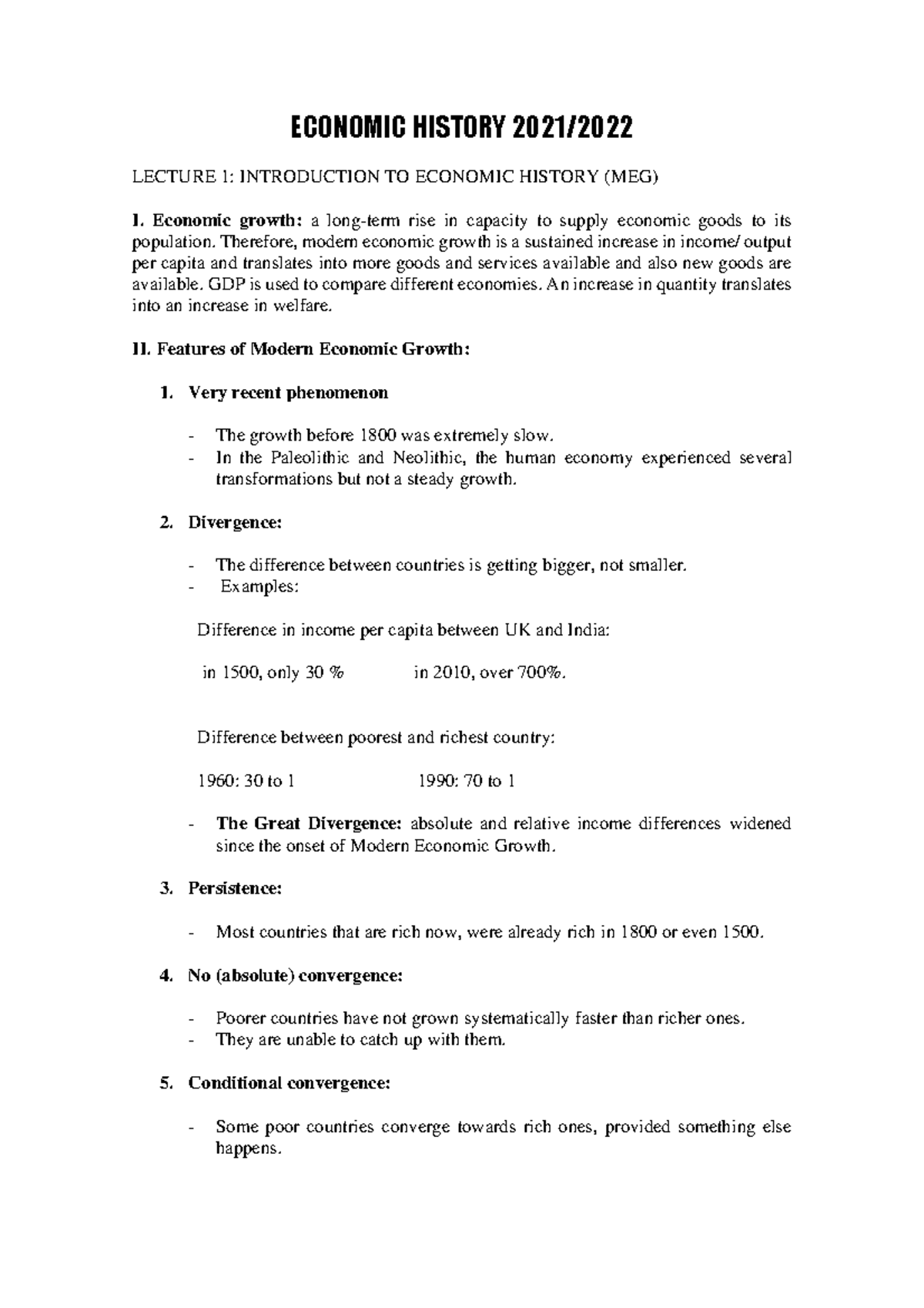 Economic History lectures 1-6 - ECONOMIC HISTORY 2021/ LECTURE 1 ...