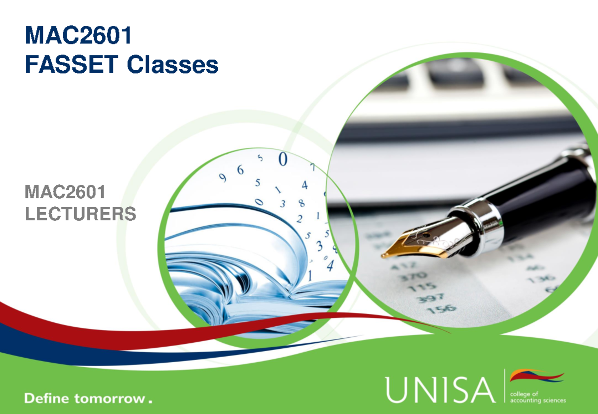 MAC2601 Fasset Presentation Slides Topics 5- 8 - MAC FASSET Classes MAC ...