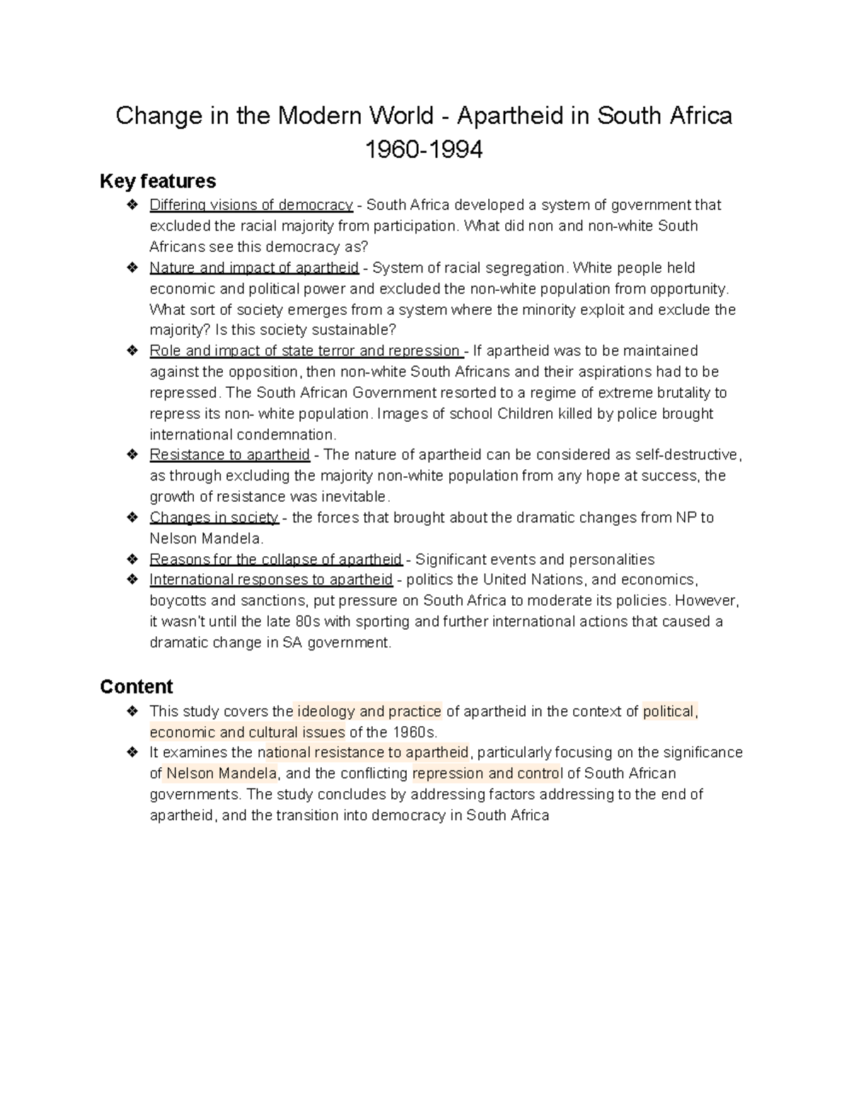 Apartheid 1 - okkok - Change in the Modern World - Apartheid in South ...