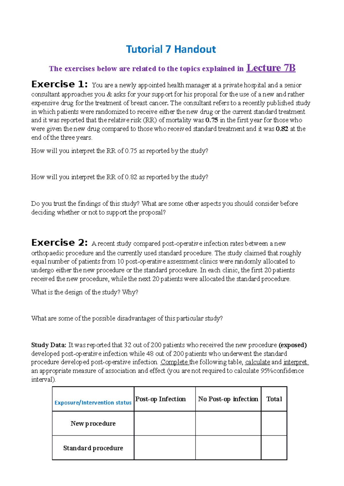 Tutorial 7 Handout for comp lab - Tutorial 7 Handout The exercises ...