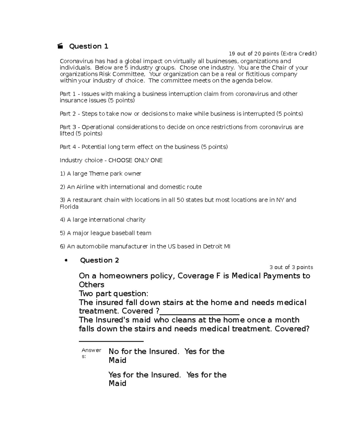 RMI 601 Quiz 7 - This course has quizzes every week, this is quiz 7 ...