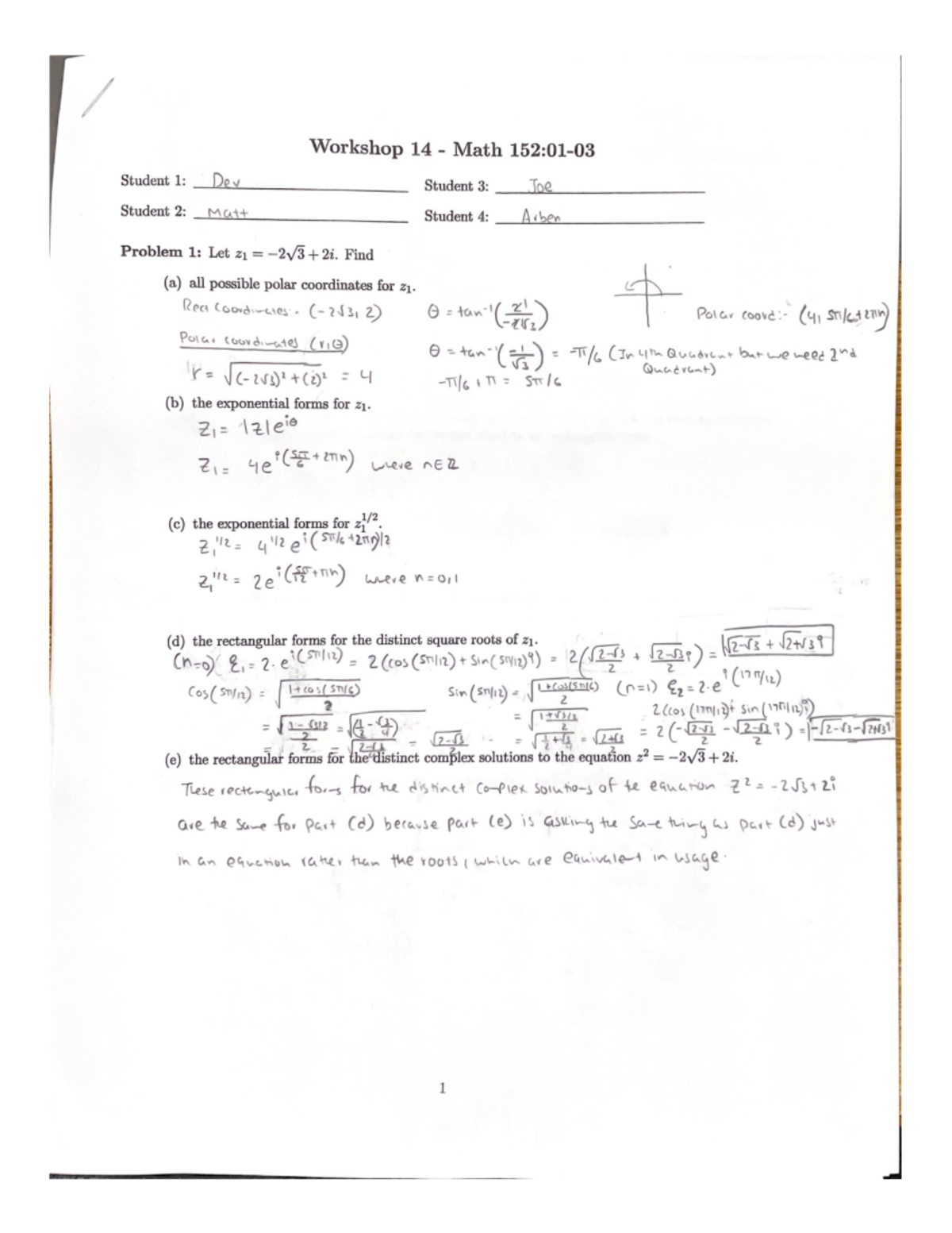 Workshop 14 Math - CALC 135 - Studocu