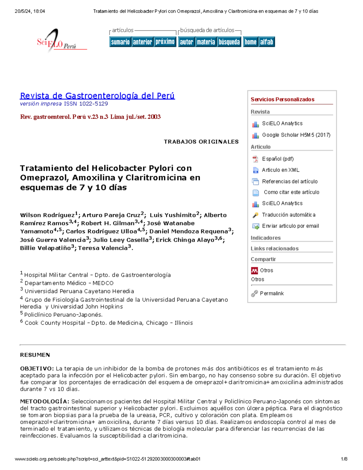 Tratamiento del Helicobacter Pylori con Omeprazol, Amoxilina y ...
