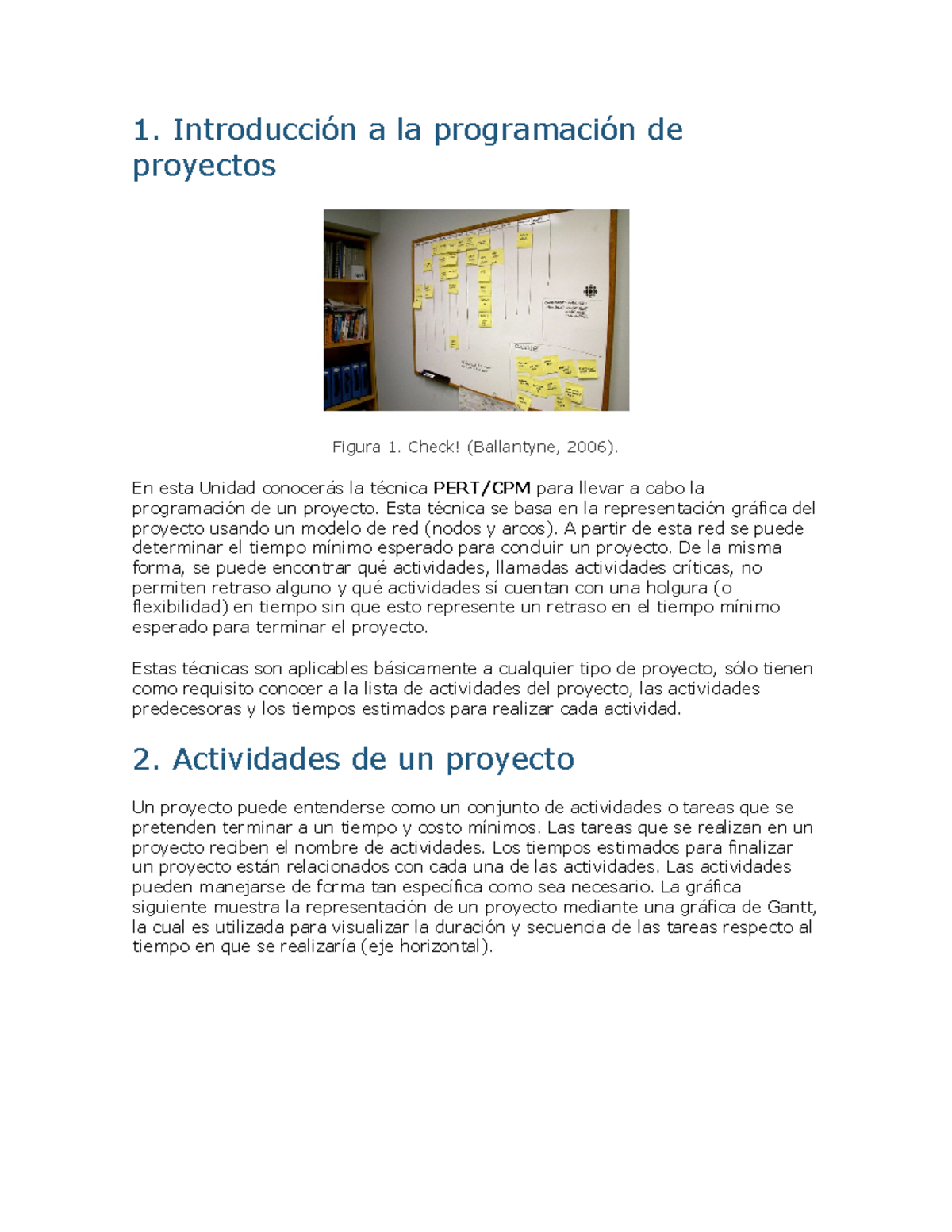 Unidad 4 Programación de un proyecto - 1. Introducción a la ...