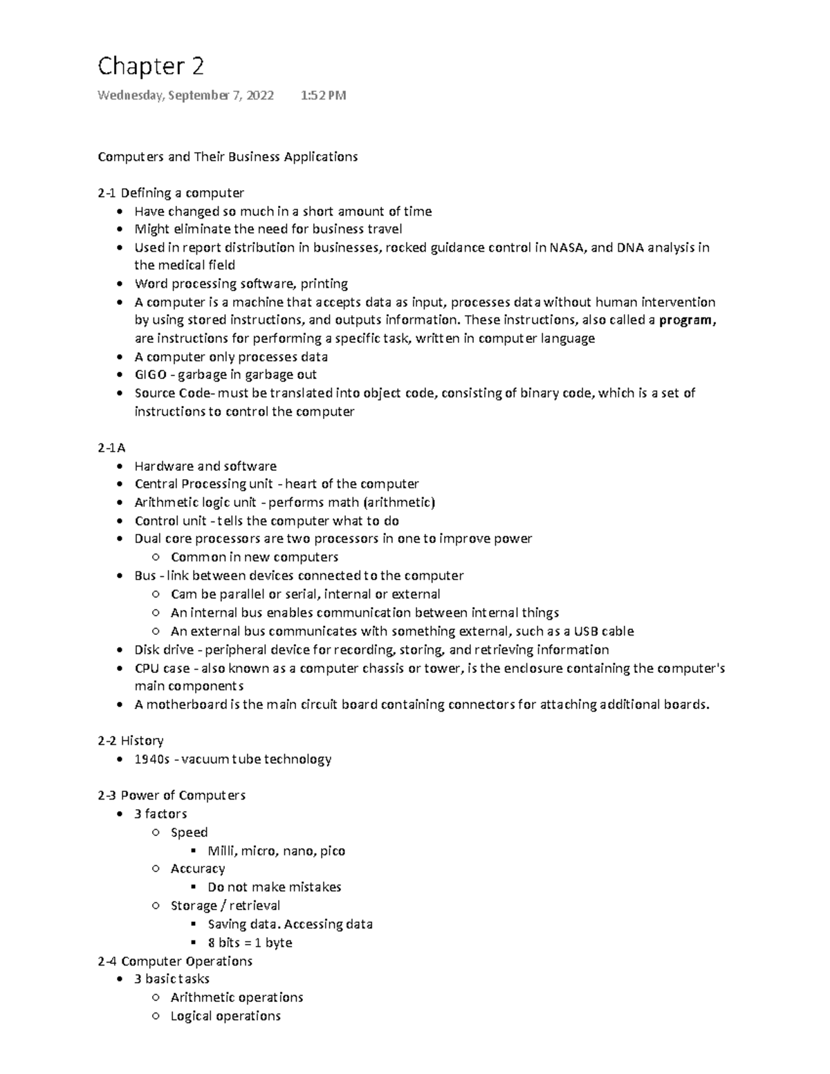 Information Systems Ch. 2 - Computers and Their Business Applications 2 ...