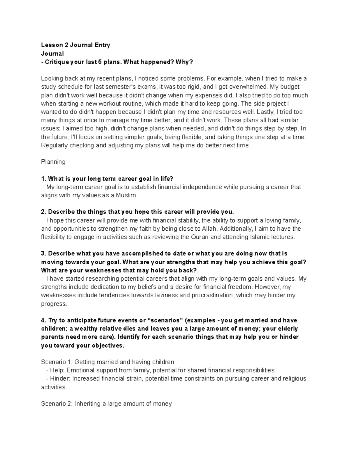 Unit 2 Lesson 2 Journal Entry - Lesson 2 Journal Entry Journal Critique ...