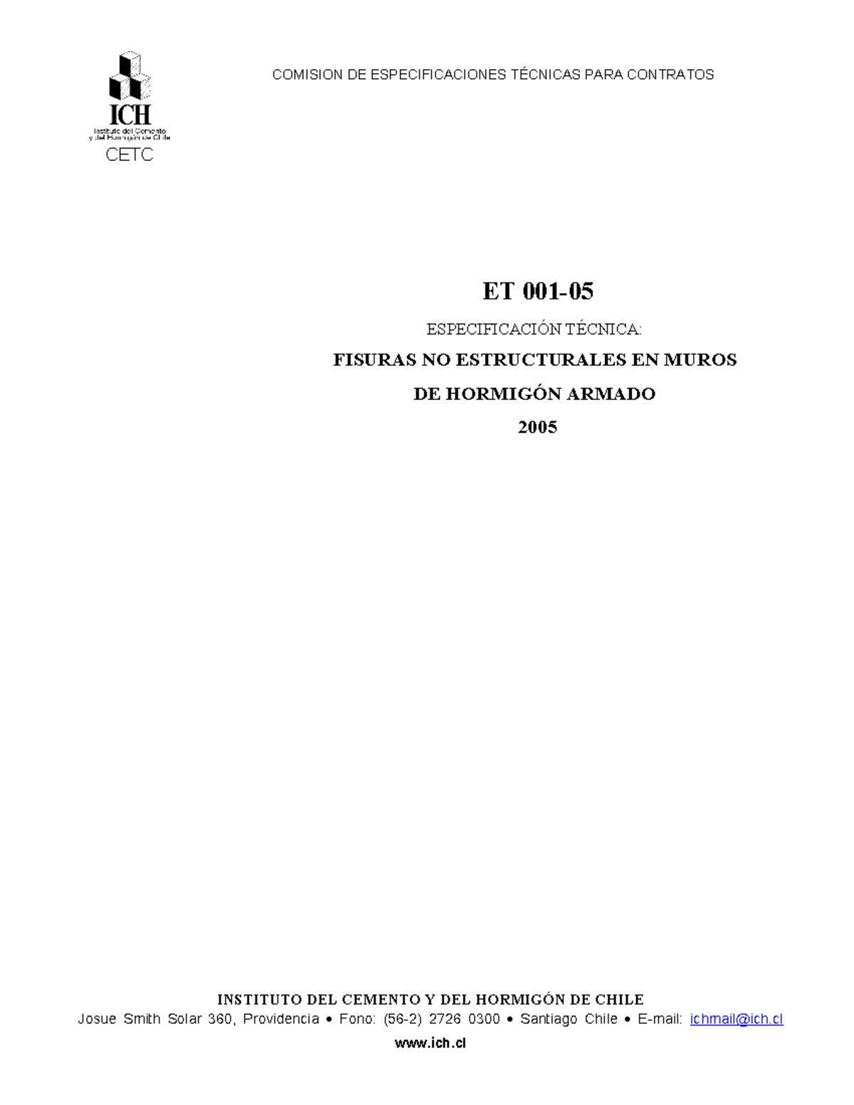 ET y DTE 001-05 - eett - CETC COMISION DE ESPECIFICACIONES T.. PARA ...