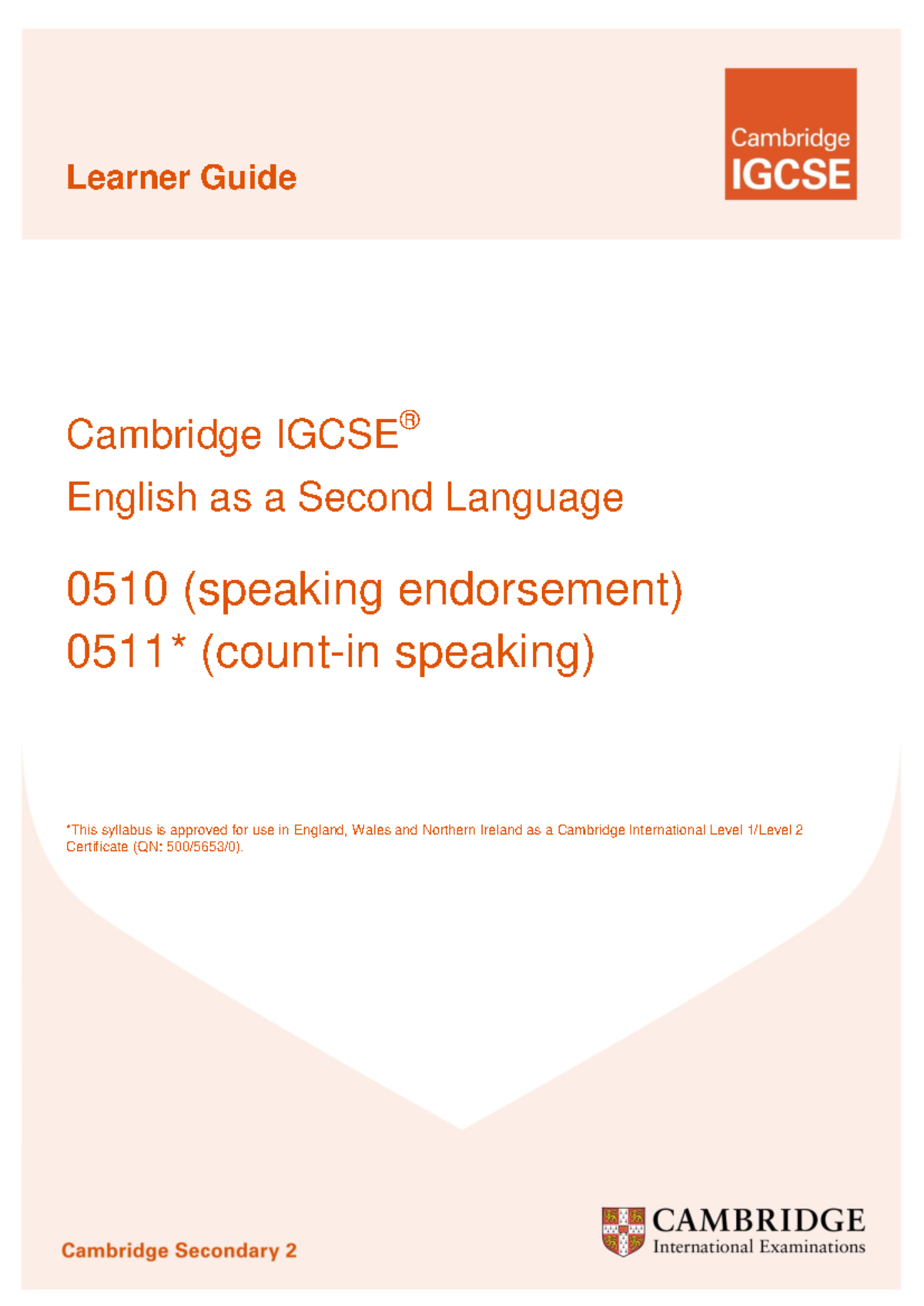 0510 (speaking endorsement) 0511 (count-in speaking) - Learner Guide ...