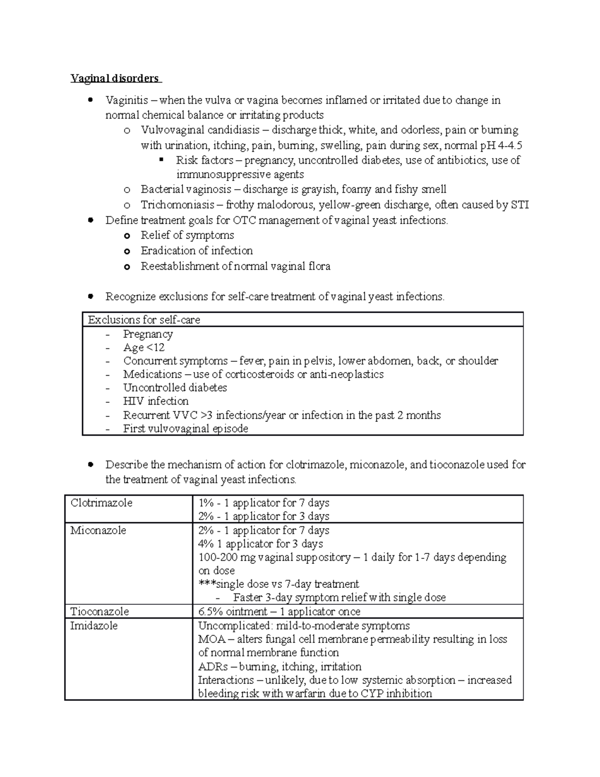 Womens health Notes - Vaginal disorders Vaginitis – when the vulva or ...