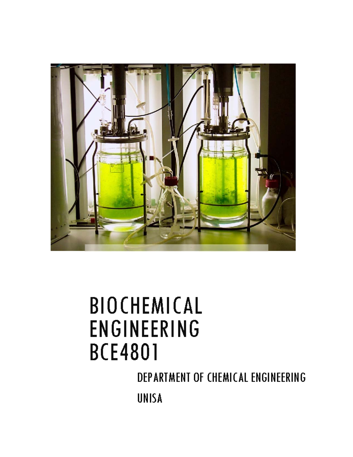 Biochemical Engineering Guide - BIOCHEMICAL ENGINEERING BCE DEPARTMENT ...