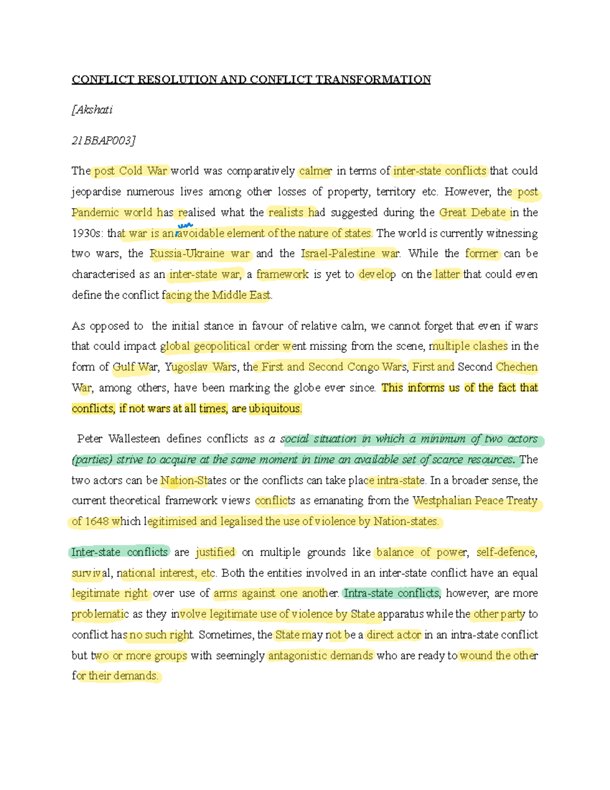 Conflict Résolution and Transformation - CONFLICT RESOLUTION AND ...