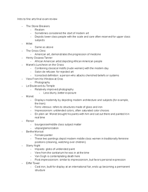 Intro to Fine Arts Exam Review - Intro to Fine Arts Exam Review Christ ...