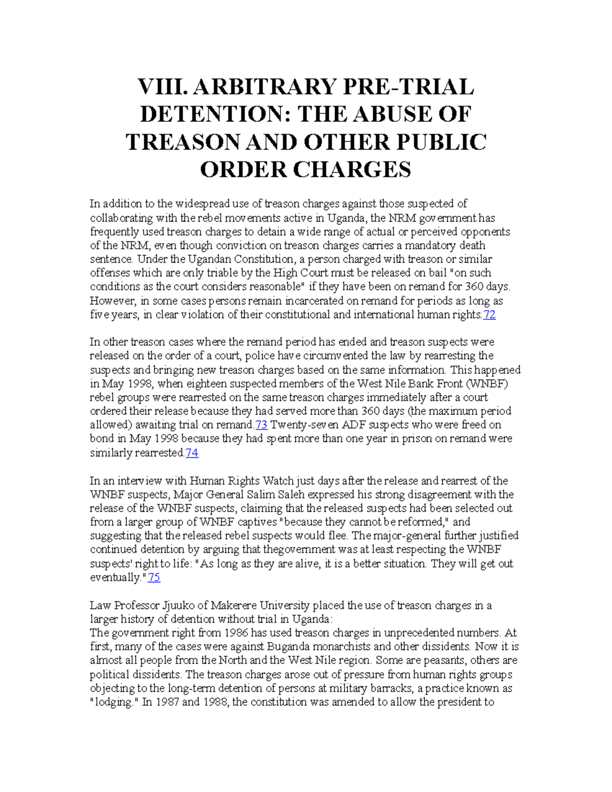 Arbitrary Preventive Detention. The Abuse of treason and Pub - VIII ...