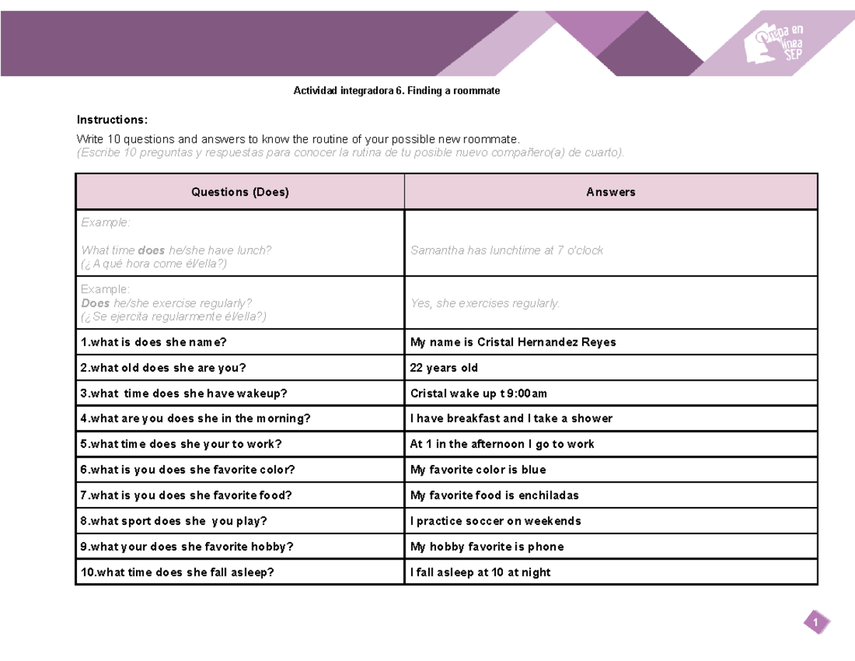 Sarahy S3 AI6 WORD - actividad integradora 3 modulo 6 - Mi mundo en ...