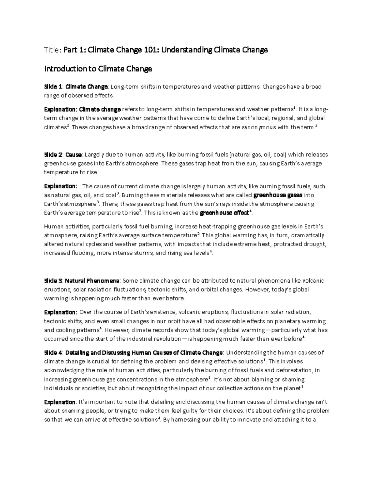 Part-1 Climate-Change-101-Contents - Title: Part 1: Climate Change 101 ...
