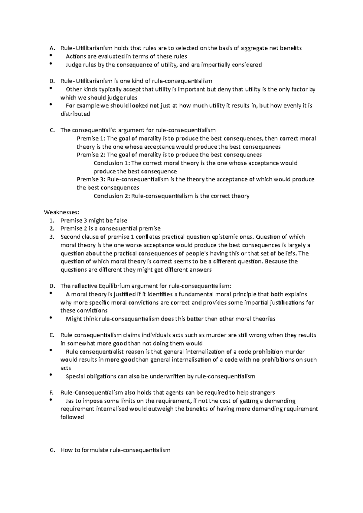 Rule Consequentialism - Lecture notes on Rule Consequentialism by Brad ...