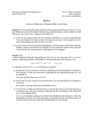 Blatt 5 - Didaktik der Mathematik - Übungen zu Didaktik der Mathematik ...